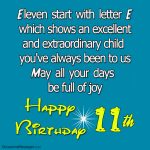 Happy 11th Birthday Wishes, Messages and Cards