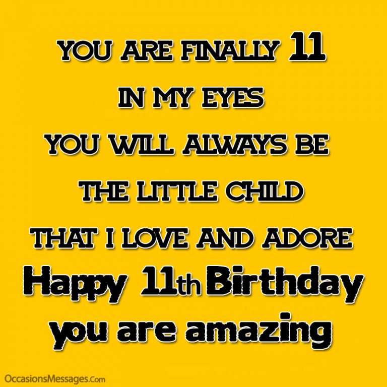 Happy 11th Birthday Wishes, Messages and Cards