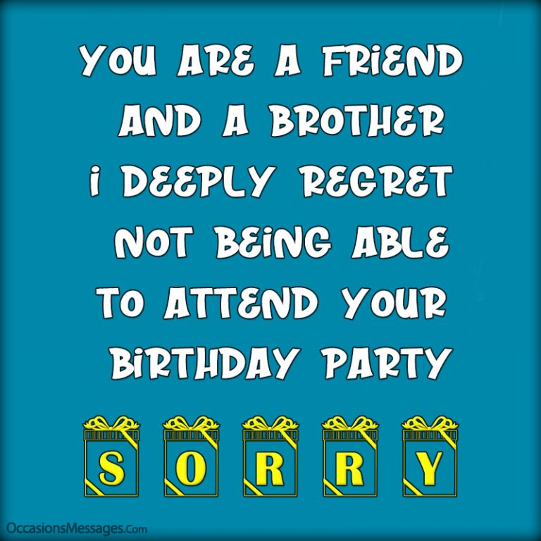 Best 70 Sorry Messages for Not Attending Birthday Party Best 70 Sorry Messages for Not Attending Birthday Party