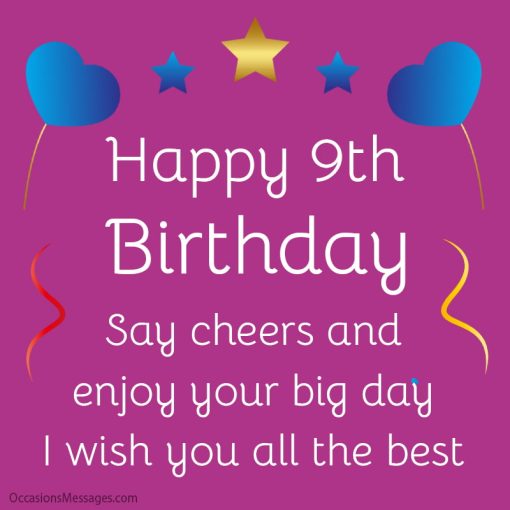 Best Happy 9th Birthday Wishes, Messages and Cards