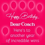 Best 50+ Happy Birthday Wishes and Cards for Coach